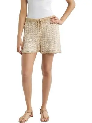 CITY BLUES Open Stitch Drawstring Shorts