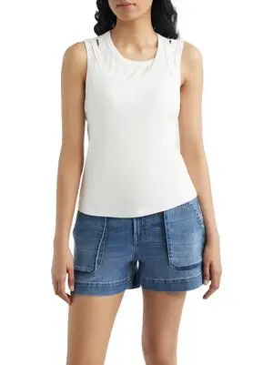 CITY BLUES Layered Look Tank - White