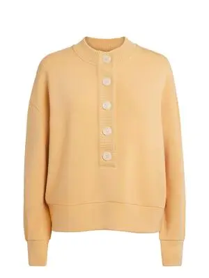 Varley Varley Reena Button-Front Sweatshirt Beige