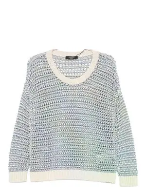 Max Mara Open-knit Crew Neck Sweater - Blue