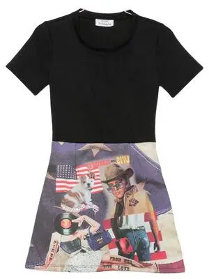 The Artistylist Graphic Print A-line Dress - Blue