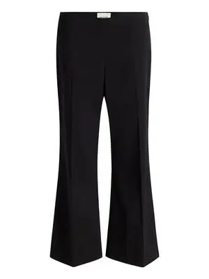 Khaite Walter Bell-leg Pants In Cotton Silk - Black