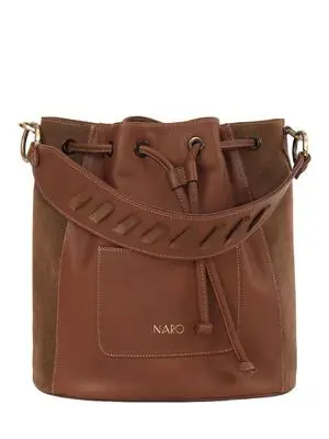 NARO PARIS Naro Paris Audacieux Bucket Bag In Smooth Leather And Suede