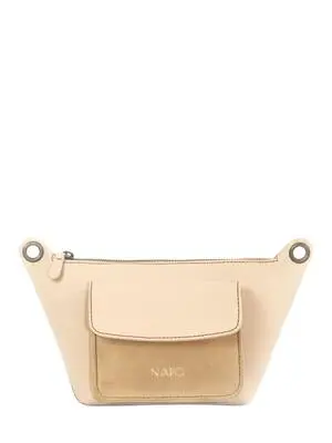 NARO PARIS Belt Bag In Smooth Leather And Suede - Beige