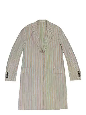 LANVIN Striped Longline Coat - Neutrals
