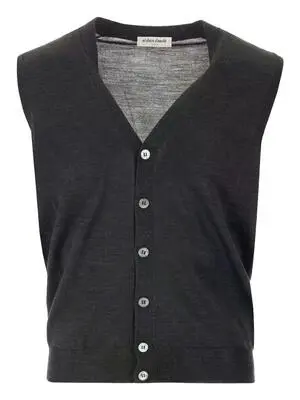 AL DUCA D’AOSTA 1902 V-neck Sleeveless Button-up Cardigan - Grey