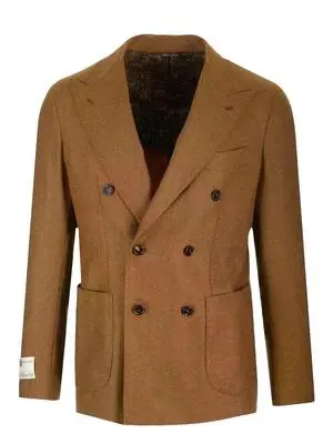 AL DUCA D’AOSTA 1902 Double-breasted Wool Blazer - Brown