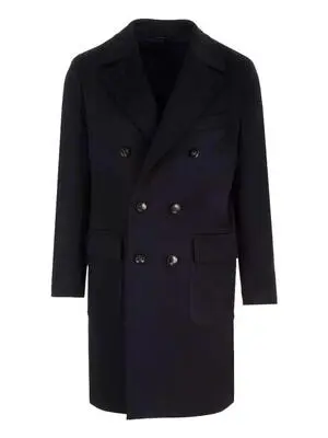 AL DUCA D’AOSTA 1902 Double-breasted Cashmere Midi Coat - Blue