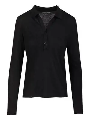 AL DUCA D’AOSTA 1902 Fine-knit Polo Shirt - Black