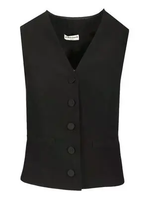AL DUCA D’AOSTA 1902 Sleeveless V-neck Waistcoat With Bow Detail - Black