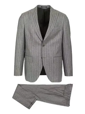 AL DUCA D’AOSTA 1902 Pinstripe Peak-lapel Suit - Grey