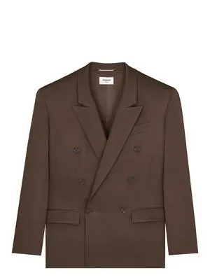 SAINT LAURENT Saint Laurent Double-Breasted Silk Satin Jacket