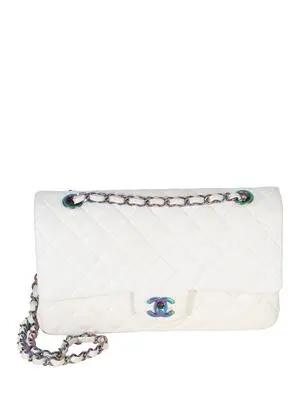 Chanel Quilted Caviar Classic Double Flap Bag - White