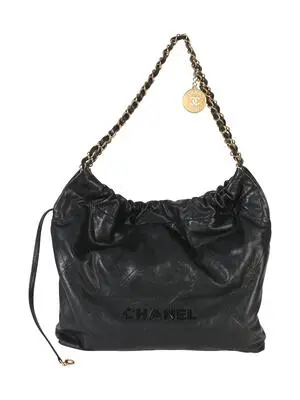 Chanel Quilted Caviar Hobo Bag - Black