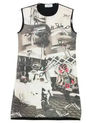The Artistylist Graphic Print A-line Mini Dress - Black