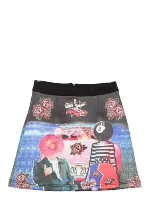 The Artistylist Graphic Print A-line Skirt - Black