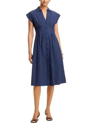 AREA STARS Tia Button-front Shirt Dress - Navy