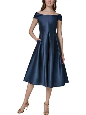 Donna Karan New York Off-the-shoulder Fit & Flare Dress - Nightfall