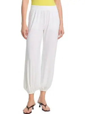 Norma Kamali Boyfriend Puff Jogger Pants - Snow White