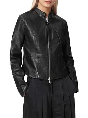 ALLSAINTS Sadler Leather Jacket - Black
