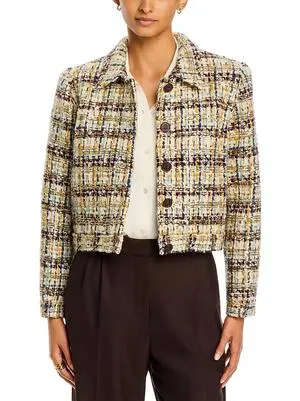 L'Agence Kasey Cropped Jacket - Multi Tweed