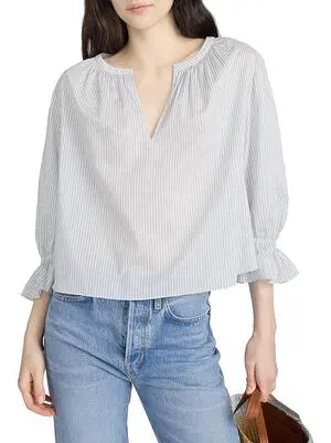 FRAME The Poet Blouse - Ocean Blue Multi