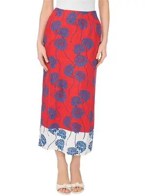 1.State Printed Column Skirt - Aura Orange