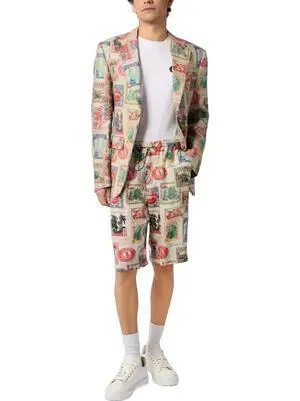 BILLIONAIRE Printed Drawstring Shorts - Neutrals
