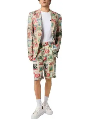 BILLIONAIRE Printed Drawstring Shorts - Neutrals
