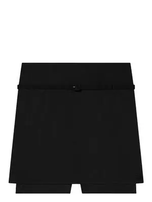 COURRÃ¨GES Courrèges Belted Layered Jersey Skirt - Black