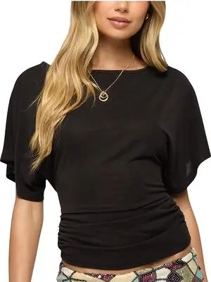 EDIKTED Abriana Ruched Waist Top - Black