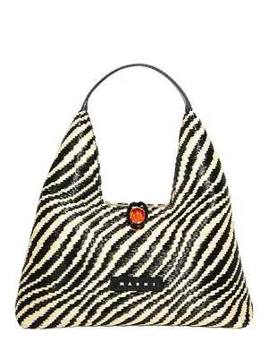 Marni Striped Handbag - Black