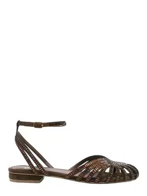 EXÈ Embellished Cage-strap Sandals - Brown