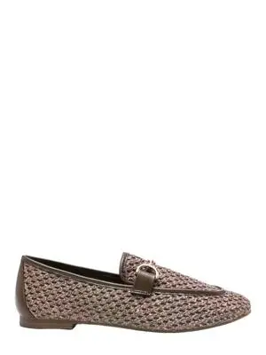 EXÈ Woven Horsebit Loafers - Brown