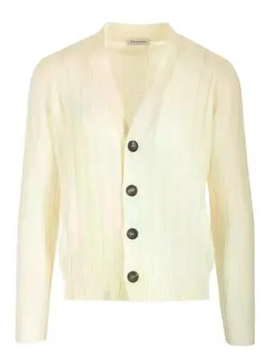AL DUCA D’AOSTA 1902 Ribbed Knit V-neck Cardigan - Neutrals