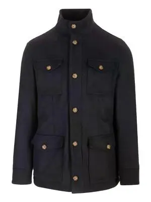 AL DUCA D’AOSTA 1902 Four-pocket High-neck Jacket - Blue