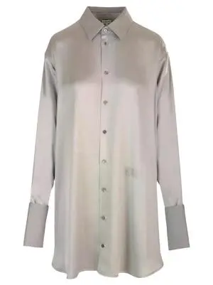 Loewe Asymmetric Hem Mini Shirt Dress - Grey