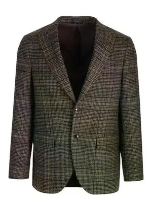 AL DUCA D’AOSTA 1902 Check-pattern Peak-lapel Blazer - Black