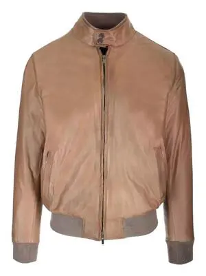 AL DUCA D’AOSTA 1902 Padded Zip-up Leather Jacket - Brown