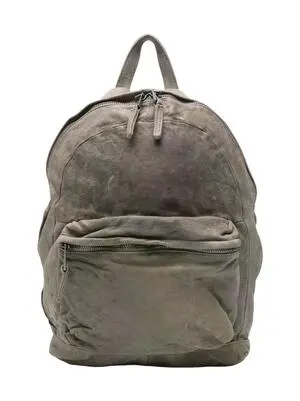 GIORGIO BRATO Distressed Leather Backpack - Grey