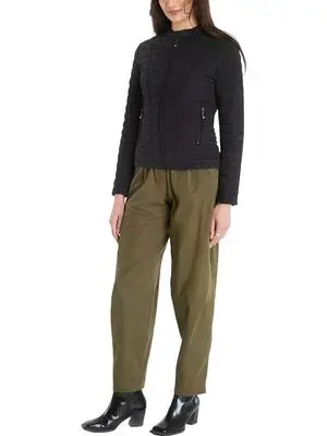 Guess Quilted Zip-up Jacket With Silver-tone Hardware - Black