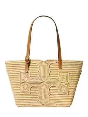 Tory Burch Ella Structured Raffia Small Tote - Neutrals