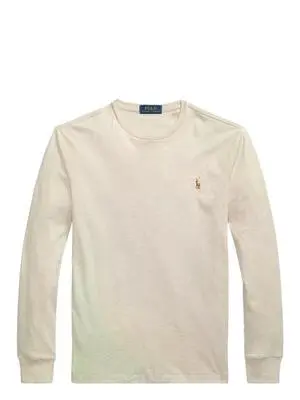 Polo Ralph Lauren Long-sleeve Embroidered-logo T-shirt Neutrals