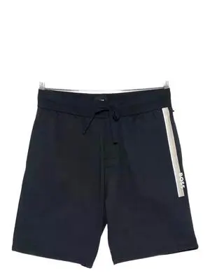 BOSS Logo Print Drawstring Shorts - Blue