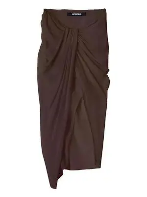Jacquemus Asymmetric Draped Skirt - Brown