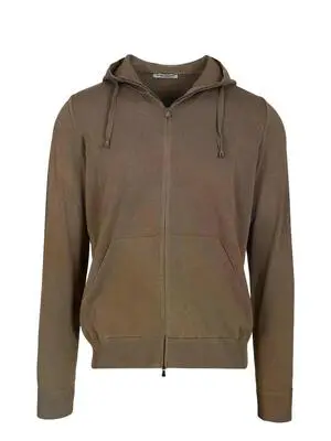 AL DUCA D’AOSTA 1902 Zip-up Drawstring Hoodie - Brown