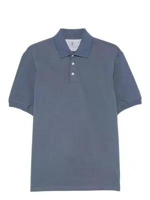 Brunello Cucinelli Short-sleeve Polo Shirt - Blue