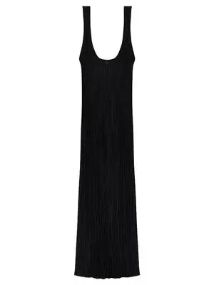 LANVIN Ribbed Sleeveless Midi Dress - Black