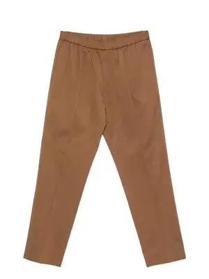 PAOLO PECORA Straight Leg Trousers With Pintuck Detail - Brown