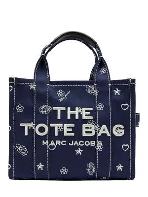 Marc Jacobs Marc Jacobs The Tote Small Printed Canvas Tote Bag Navy